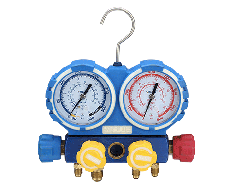 Value - 4 valve analogue Manifold Set R134A/R22 (80mm Gauges | VMG-4-R22