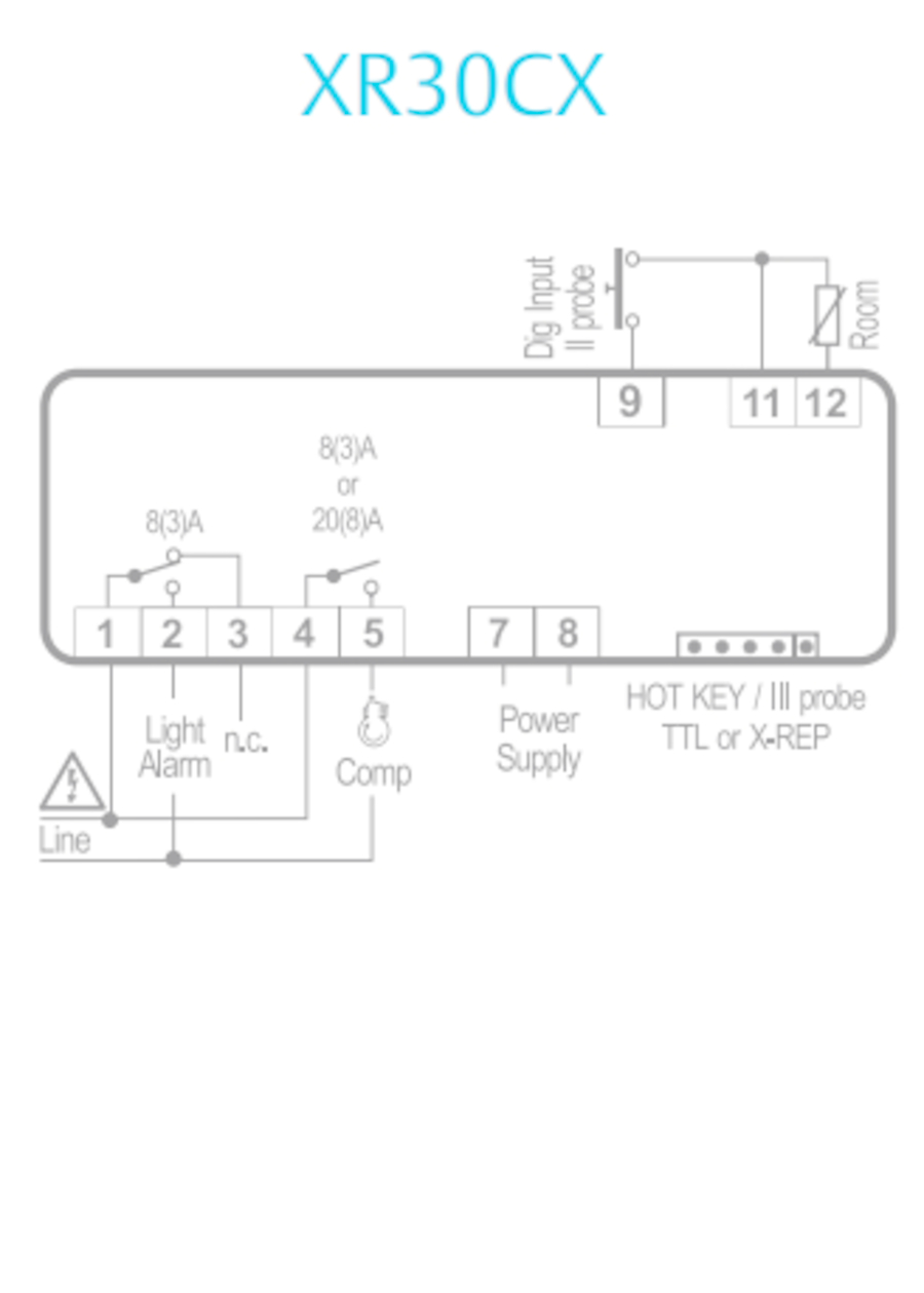 Dixell - XR30CX-B Digital Controller Med Temp 240V NTC + Alarm (Blue ...