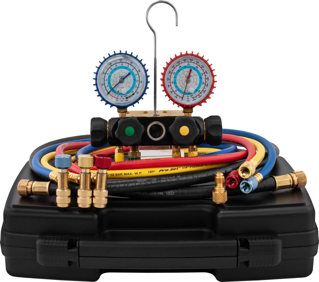 CPS - Manifold 4-valve R410A/R32 c/w hoses & hardcase | MV12BJ5