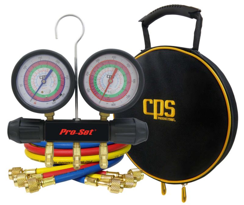 CPS - Manifold 2-valve Workingmans R134A/R22/404A c/w hoses | MT2T7P5